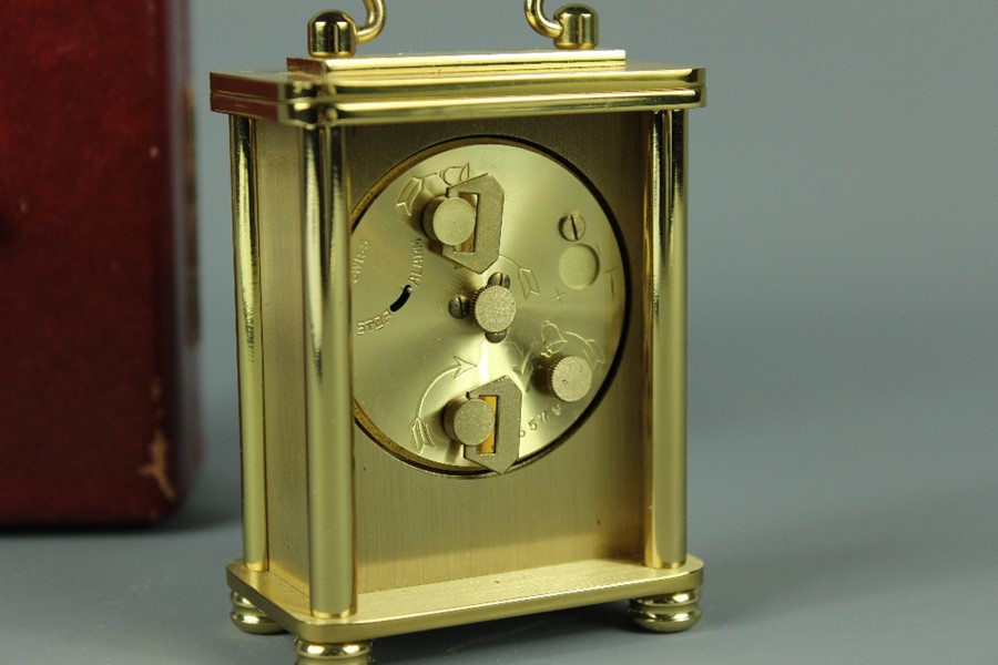 Swiss Looping 15 Jewel 8-day carriage clock, approx 3.5 x 6.5 x 7.5 cms ...