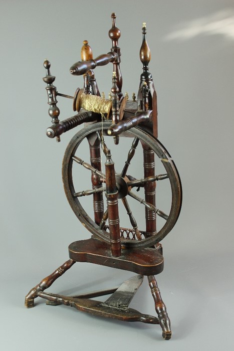 Antique Spinning Wheel. The upright treadle-driven spinning wheel of ...