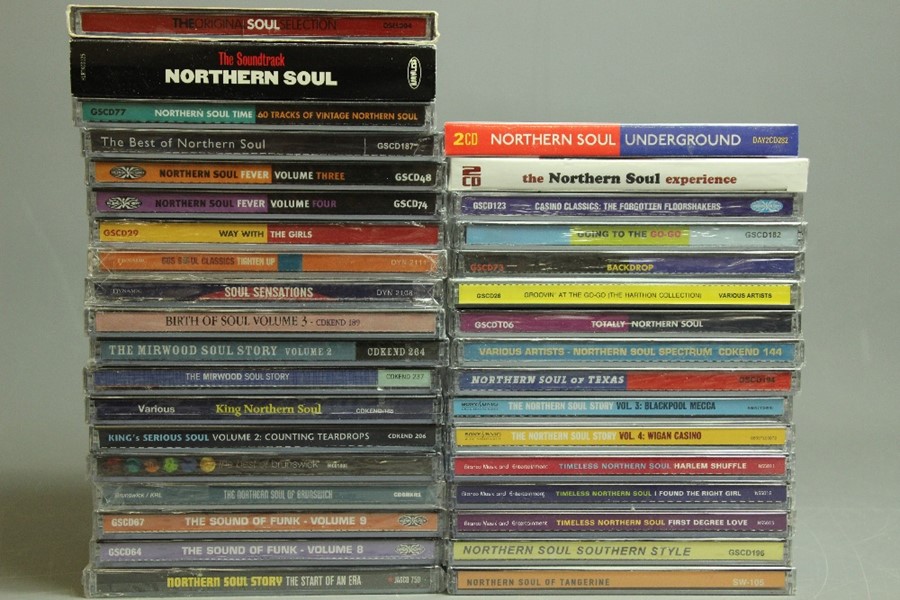 A collection of 23 Northern Soul compilation CDs of various artists ...