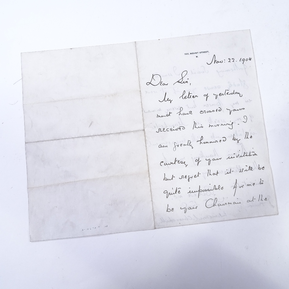 Sir Winston Churchill, a handwritten and signed letter dated November ...