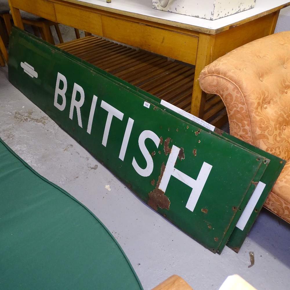 A Vintage green enamel 3-section British Railways sign for Lingfield ...