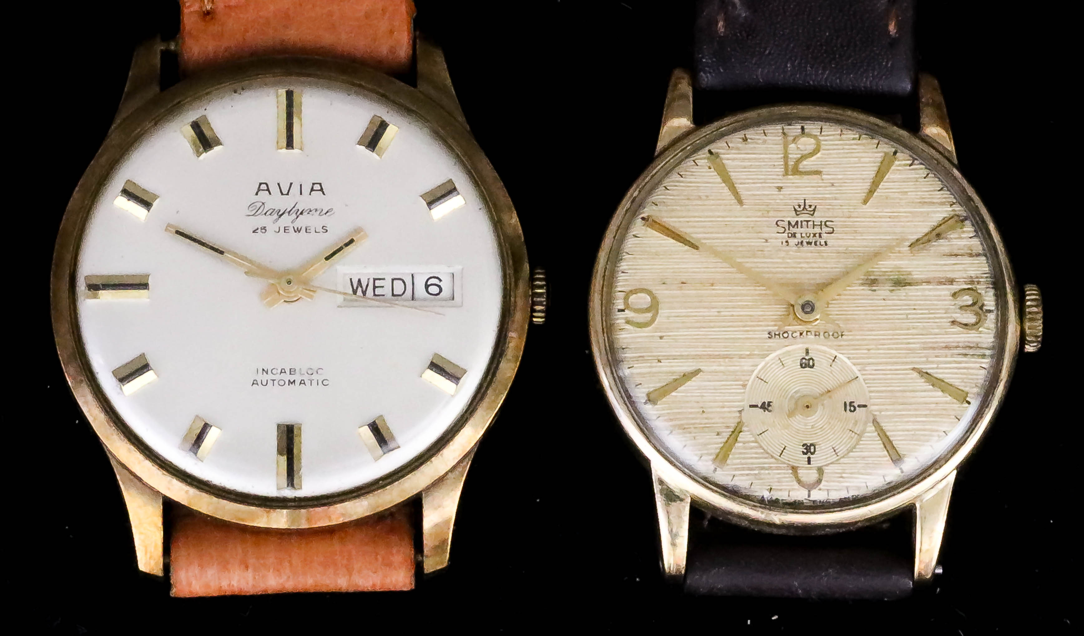 An Avia "Day Time" Automatic Wristwatch, 1980's, 9ct Gold Cased, the ...