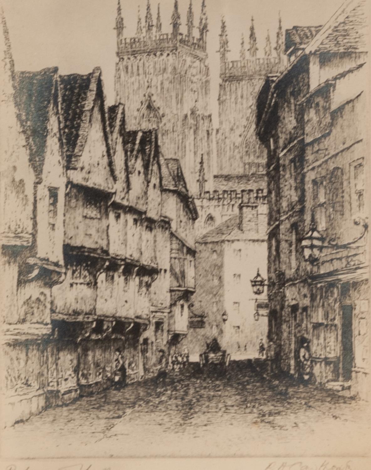 R.H. CAWTHORNE ARTIST SIGNED ETCHING ?Petergate, York? 8? x 6 ½? (20 ...