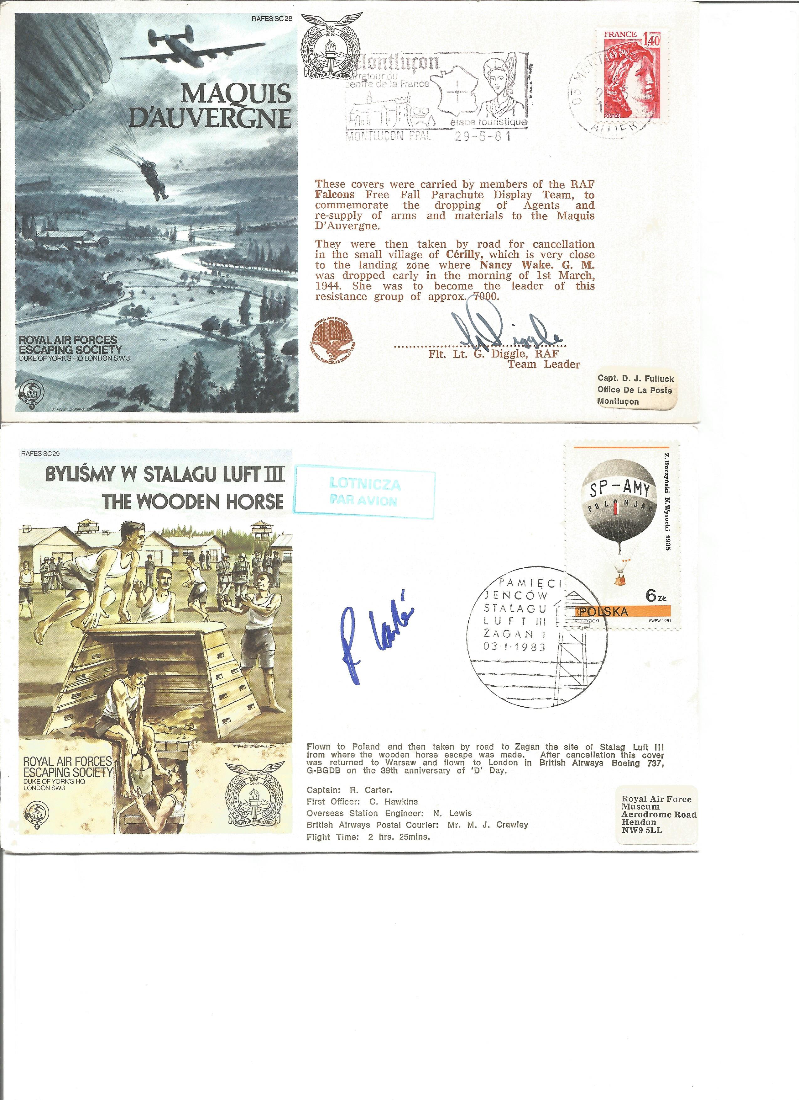RAF escaping Society collection 24 FDC covers some signed by ...