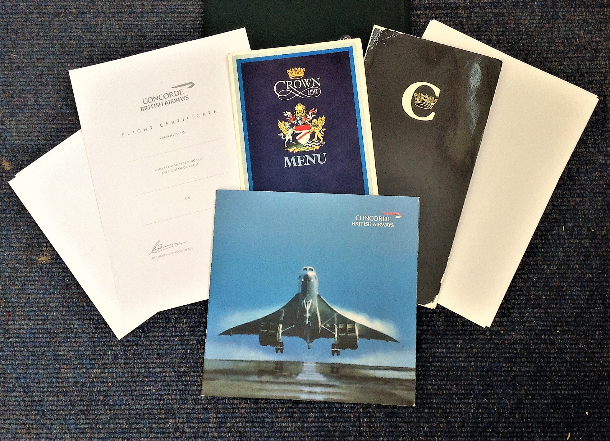 Concorde Folder containing Booklets, Menus and other commemorative ...