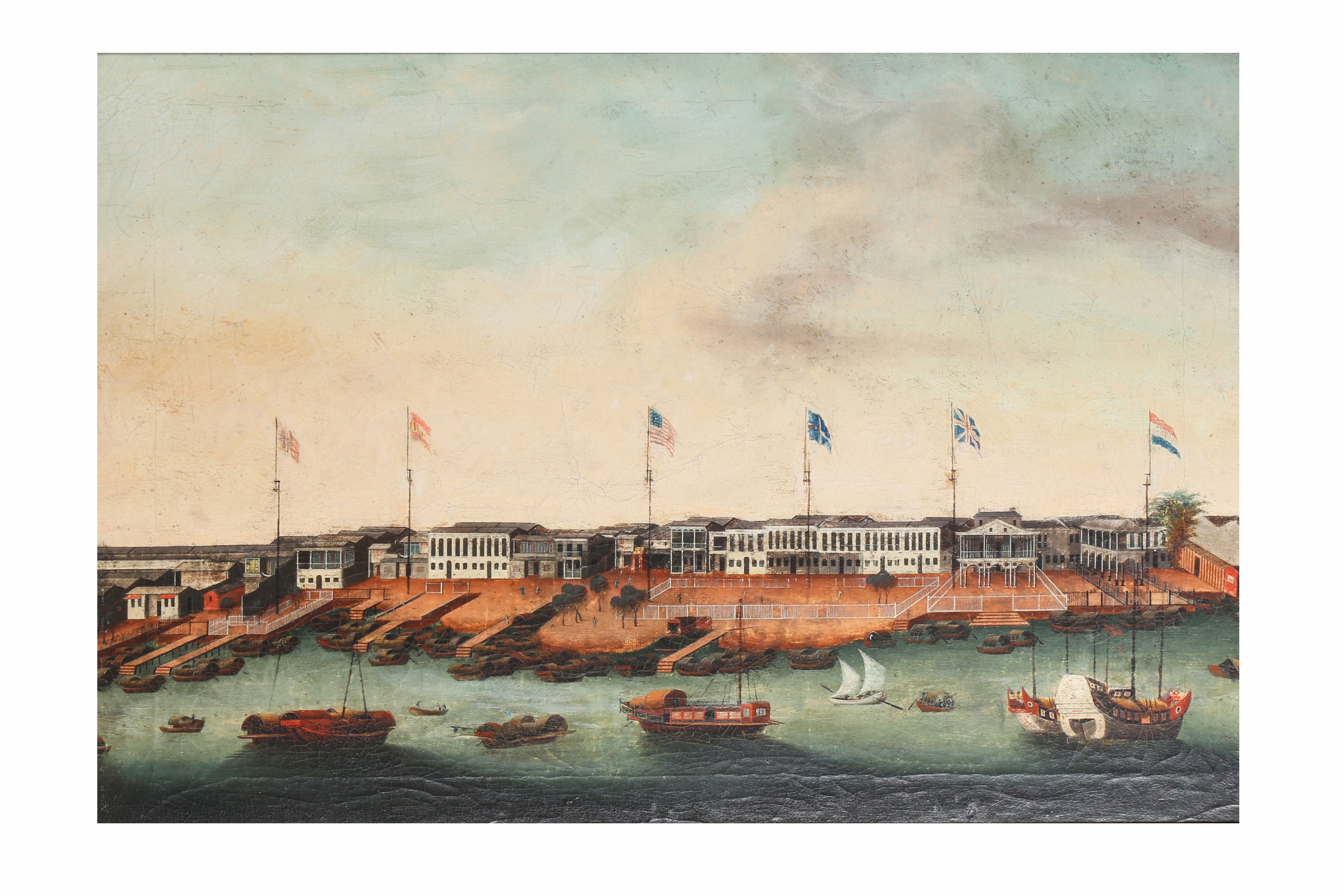 A CHINESE PAINTING OF THE HONGS OF CANTON, QING DYNASTY (19TH CENTURY ...