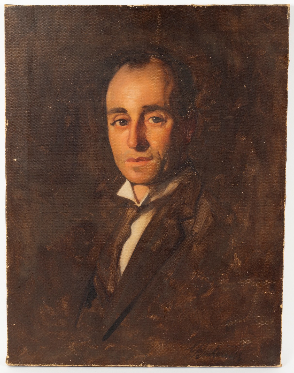 Will Bryning (Australian)/Portrait of a gentleman, half-length wearing ...