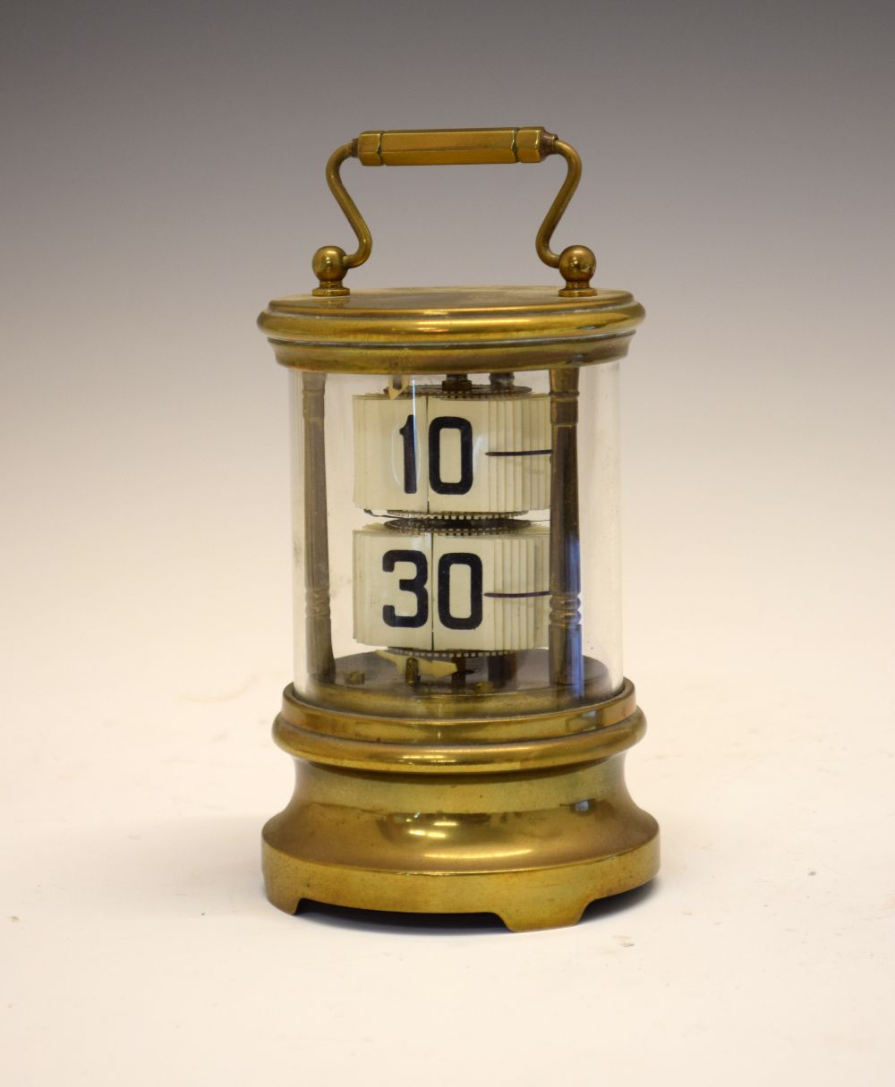 Early to mid 20th Century brass-cased Plato or ticket clock, having two ...