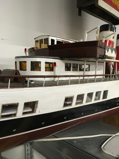 An impressive 'Waverley' paddle steamer boat model: large wooden hand ...