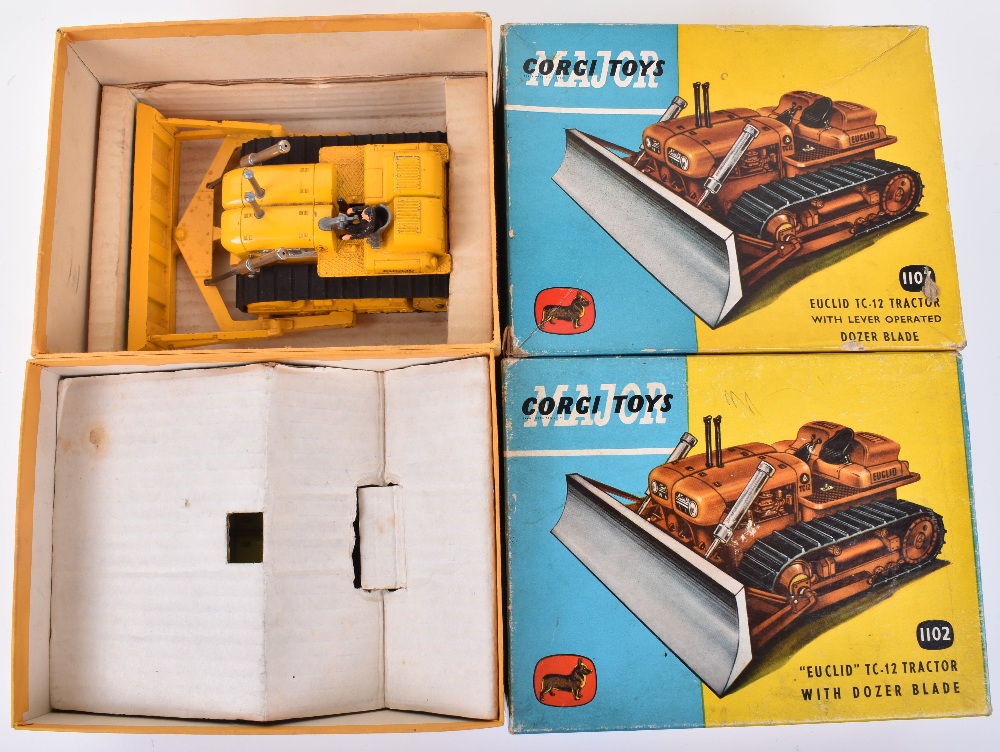 Two Corgi Major Toys “Euclid” TC-12 Tractors with Dozer Blades, 1102 ...