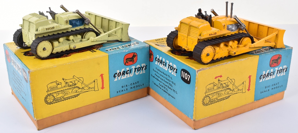 Two Corgi Major Toys “Euclid” TC-12 Tractors with Dozer Blades, 1102 ...