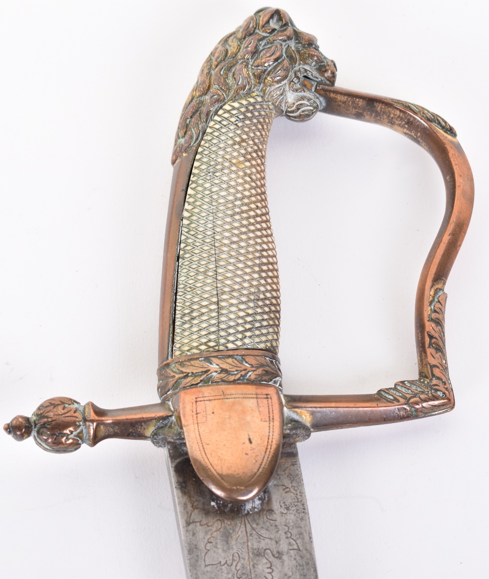 ^ Rare 1796 pattern type cavalry officer’s sword, broad curved single ...