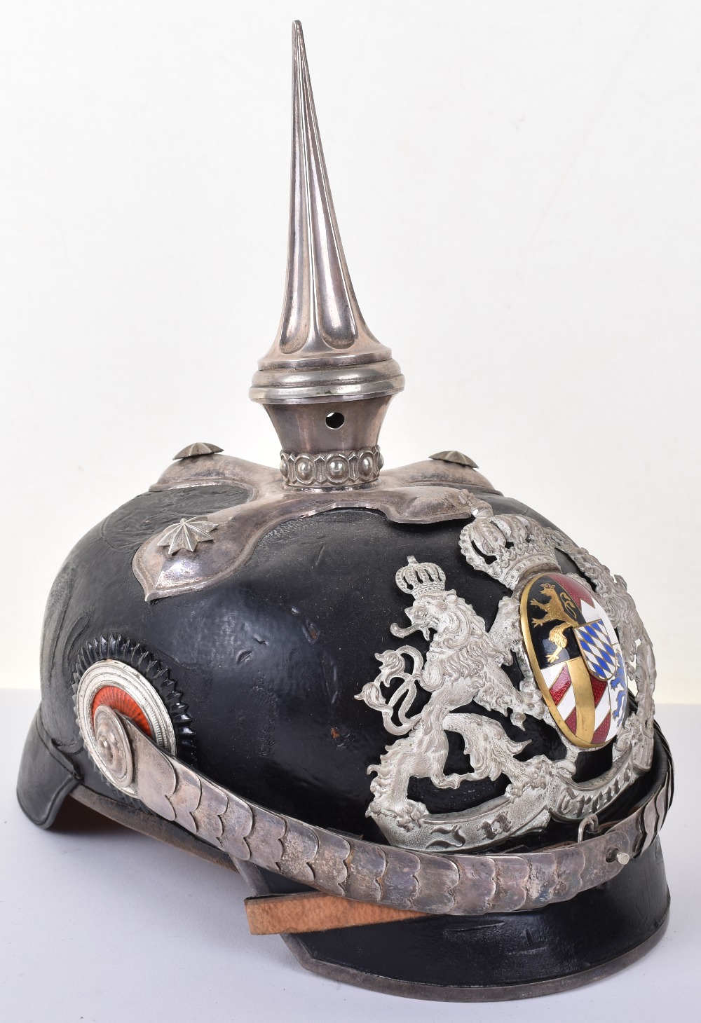 WW1 German Bavarian Generals Pickelhaube, fine untouched example being ...