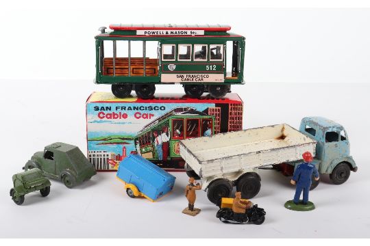 Mettoy Diecast Clockwork 8 Wheel Lorry, light blue cab, white back ...