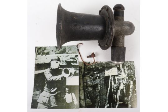 WW1 Period Gas Attack Alert Alarm, alloy instrument with press down ...