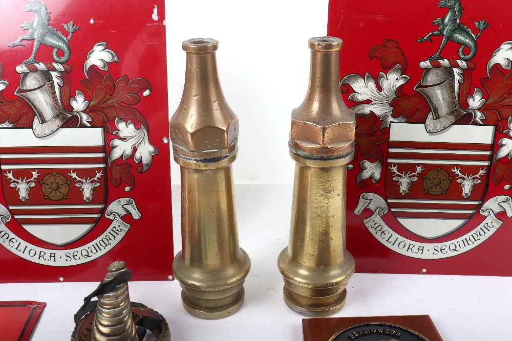 Fire brigade Collectibles, including: 3 x brass fire hose nozzle’s ...