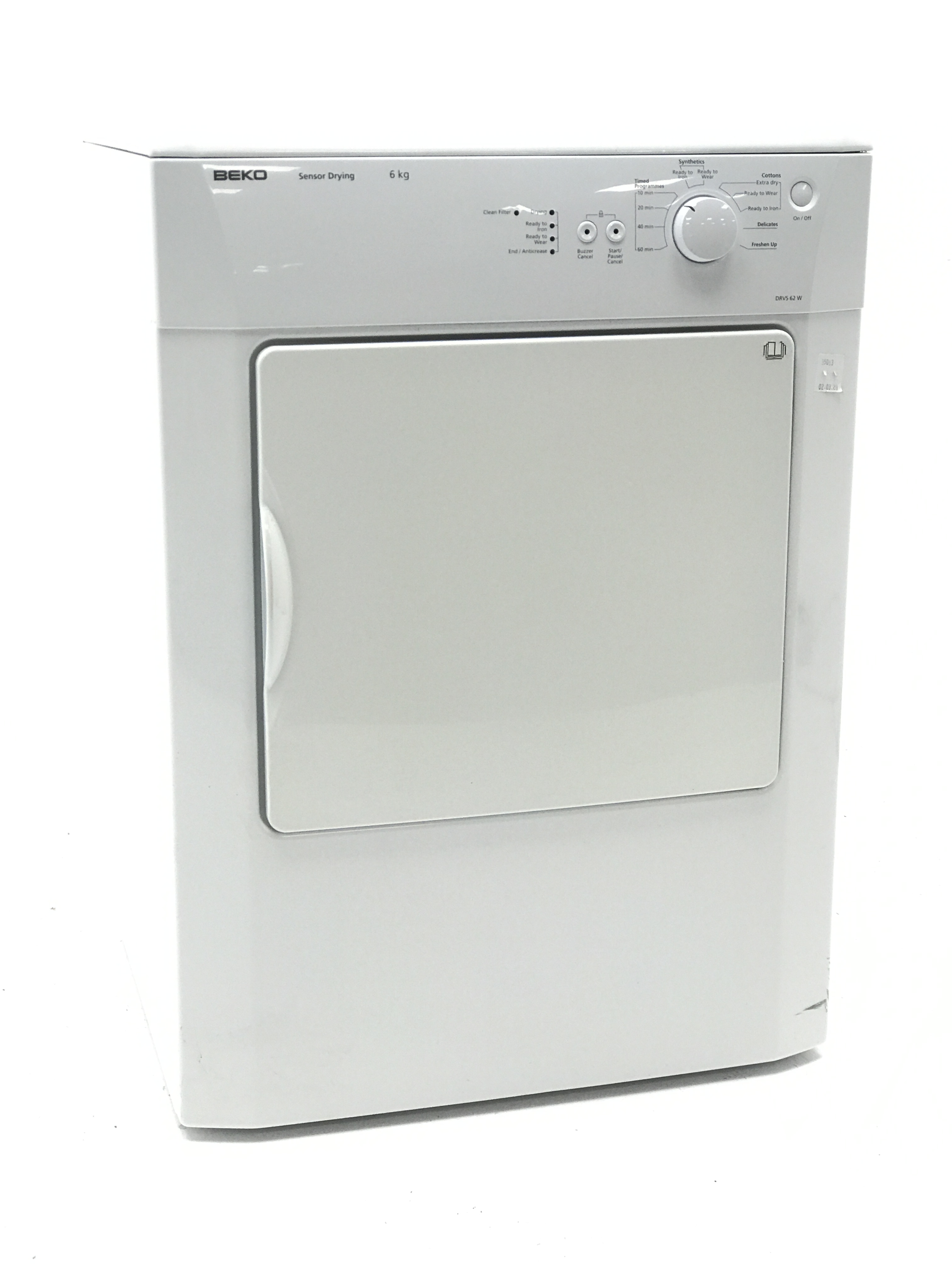 Beko DRVS 62 W 6kg tumble dryer, W60cm, H84cm, D50cm (This item is PAT ...