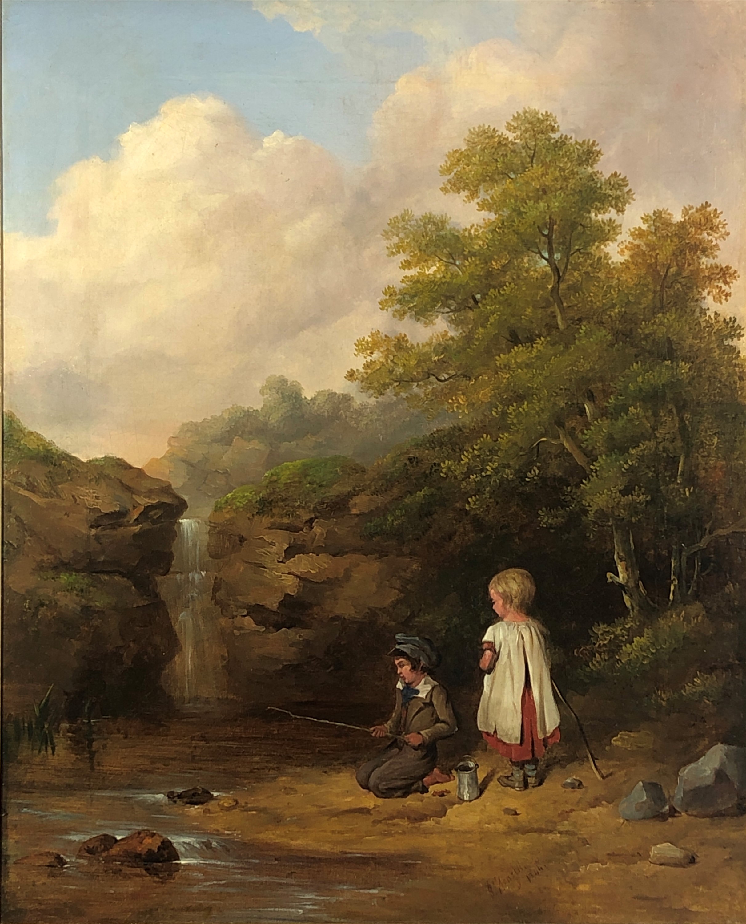 Isaac HENZELL (1823-1875) Children by a Brook Oil on canvas Signed and ...