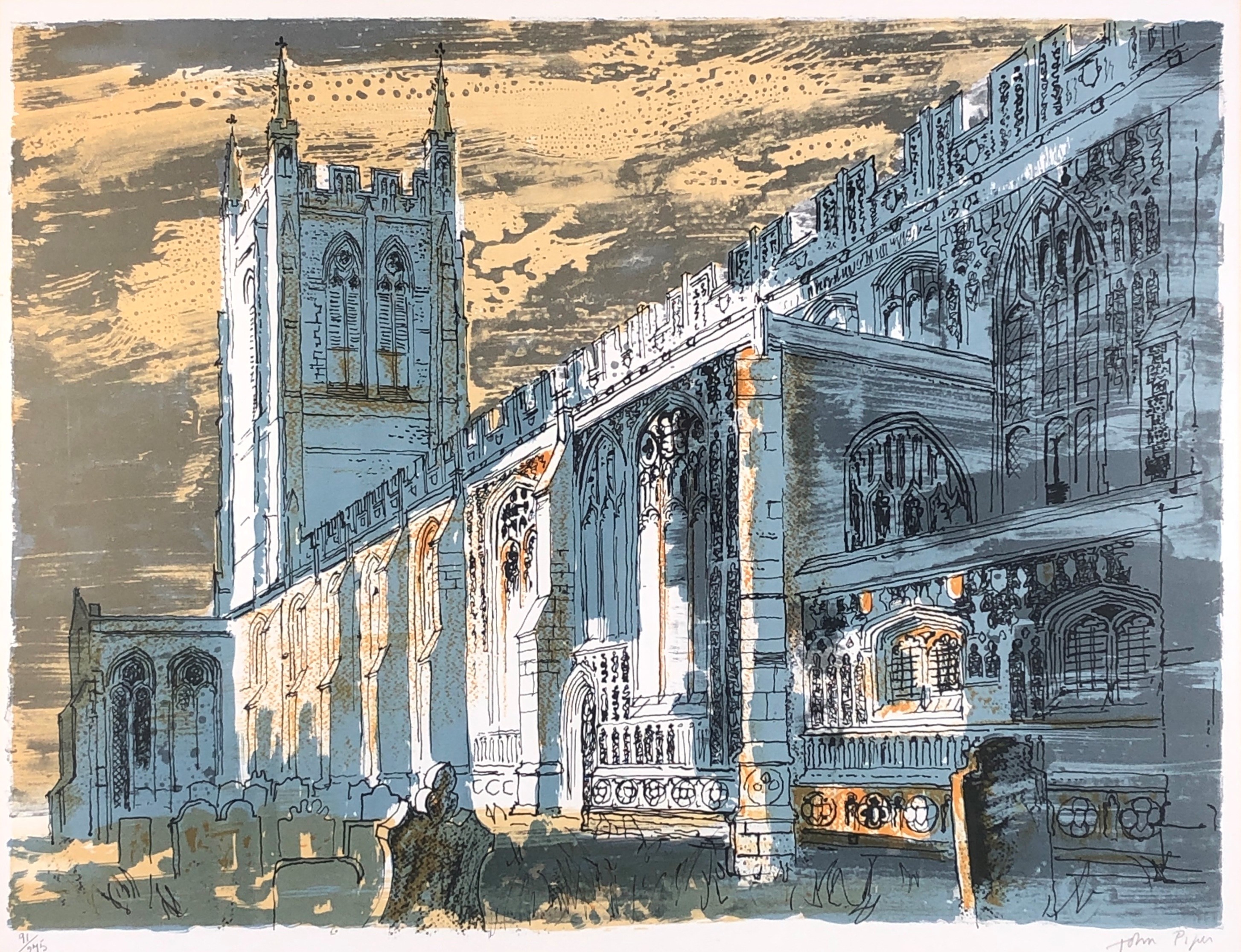 John PIPER (1903-1992) Long Melford Church, Suffolk Screenprint in ...