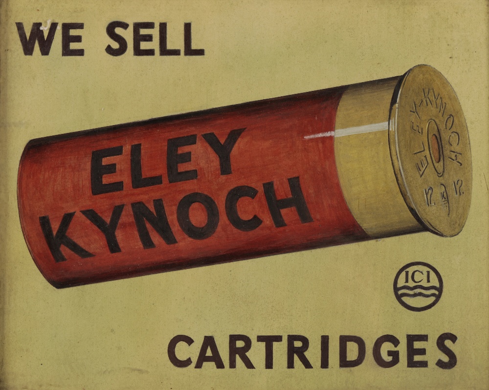 ELEY & KYNOCH: AN ORIGINAL ADVERTISING WORK depicting a shotgun ...