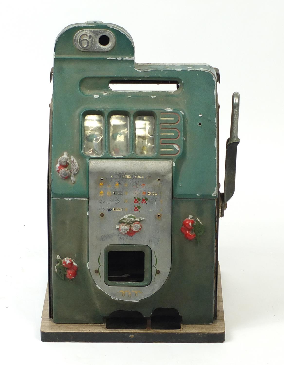 Vintage American one arm bandit slot machine, 65cm H x 39cm W x 38cm D ...
