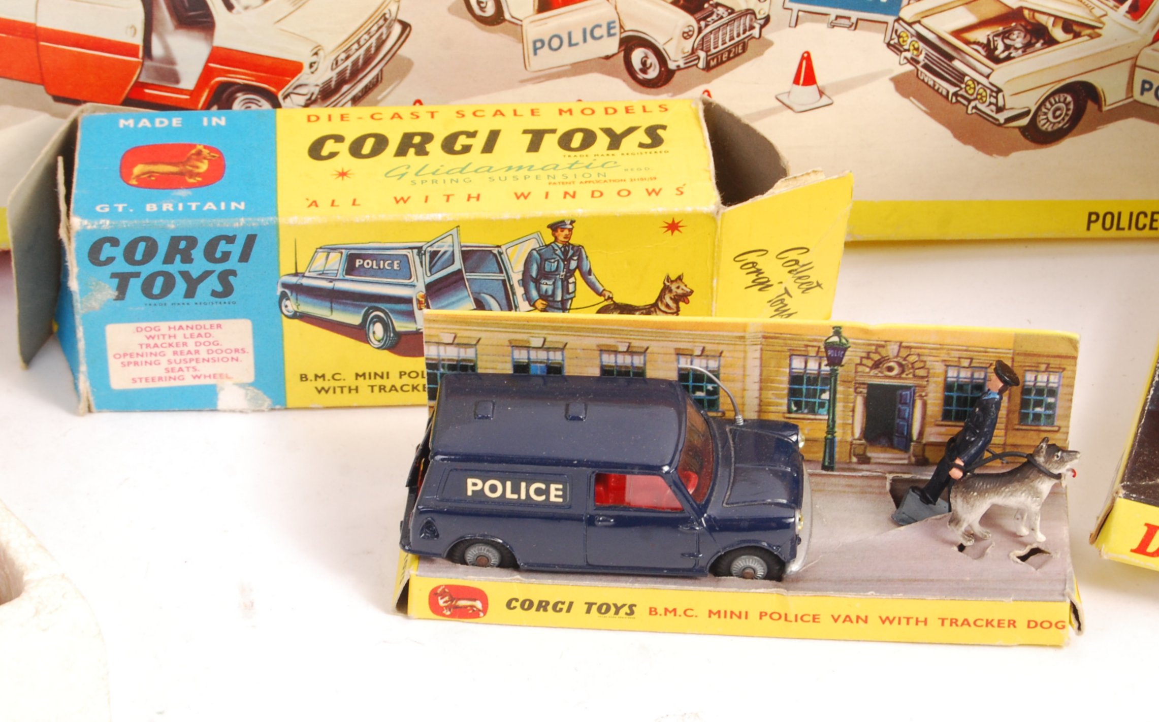 A collection of x3 original vintage Dinky Toys and Corgi Toys made ...