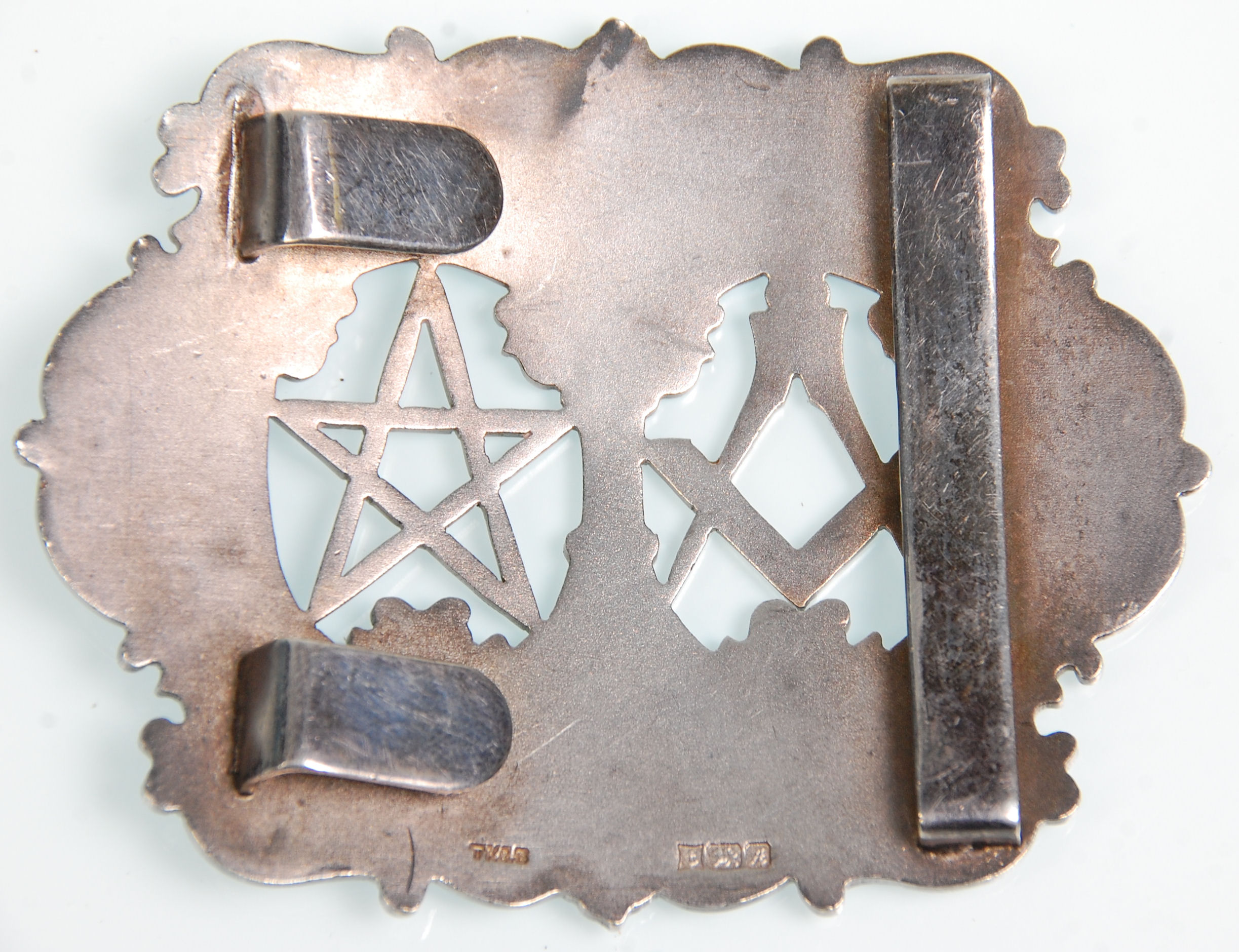 Masonic Interest - A silver hallmarked heavy masonic nurses belt buckle ...