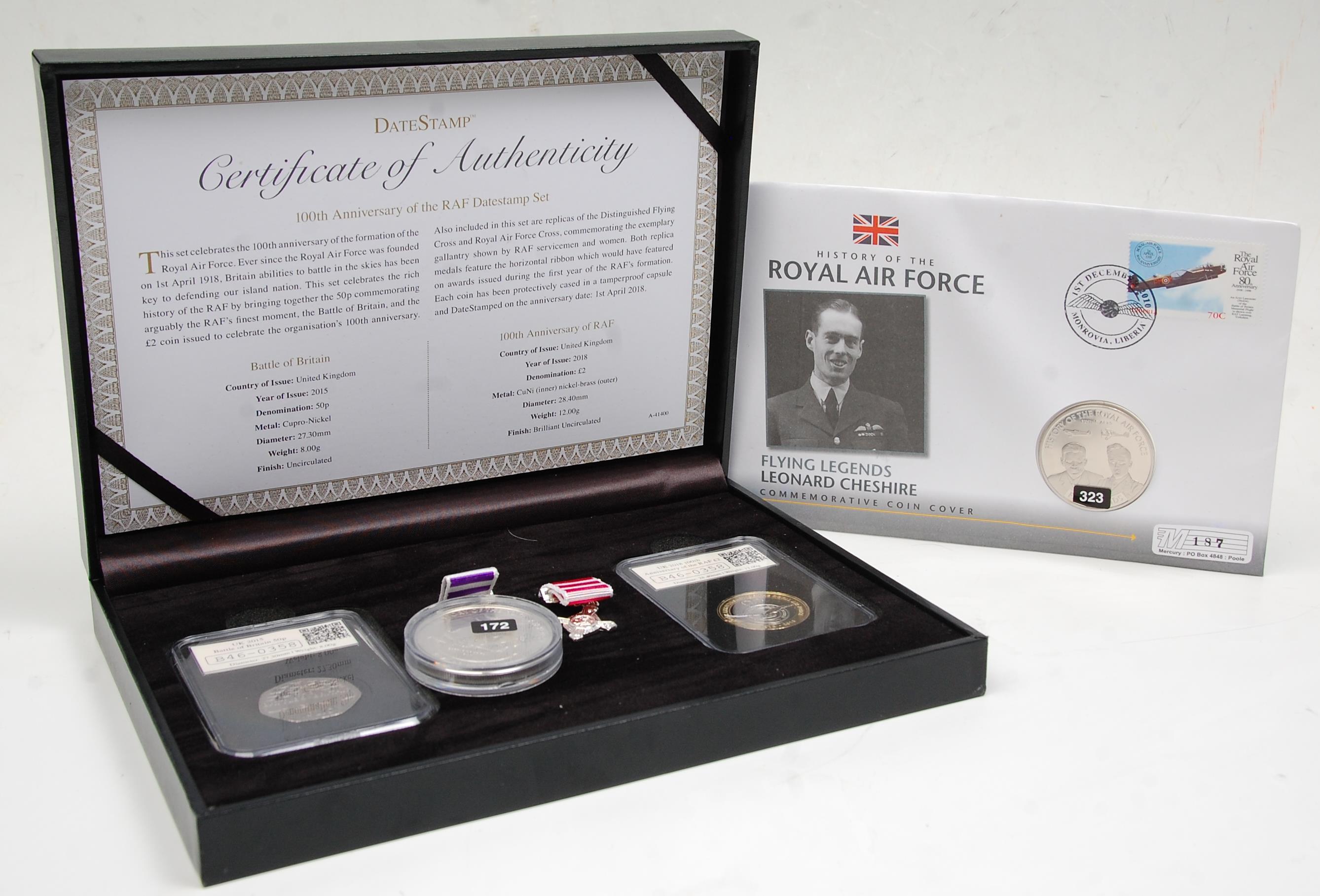A boxed two coin collection for the 100th Anniversary of the RAF Date ...