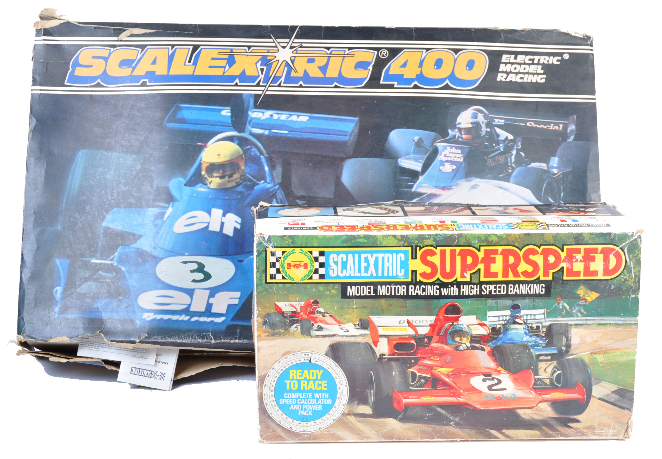 Two original vintage Scalextric made 1/32 scale slot racing car sets ...