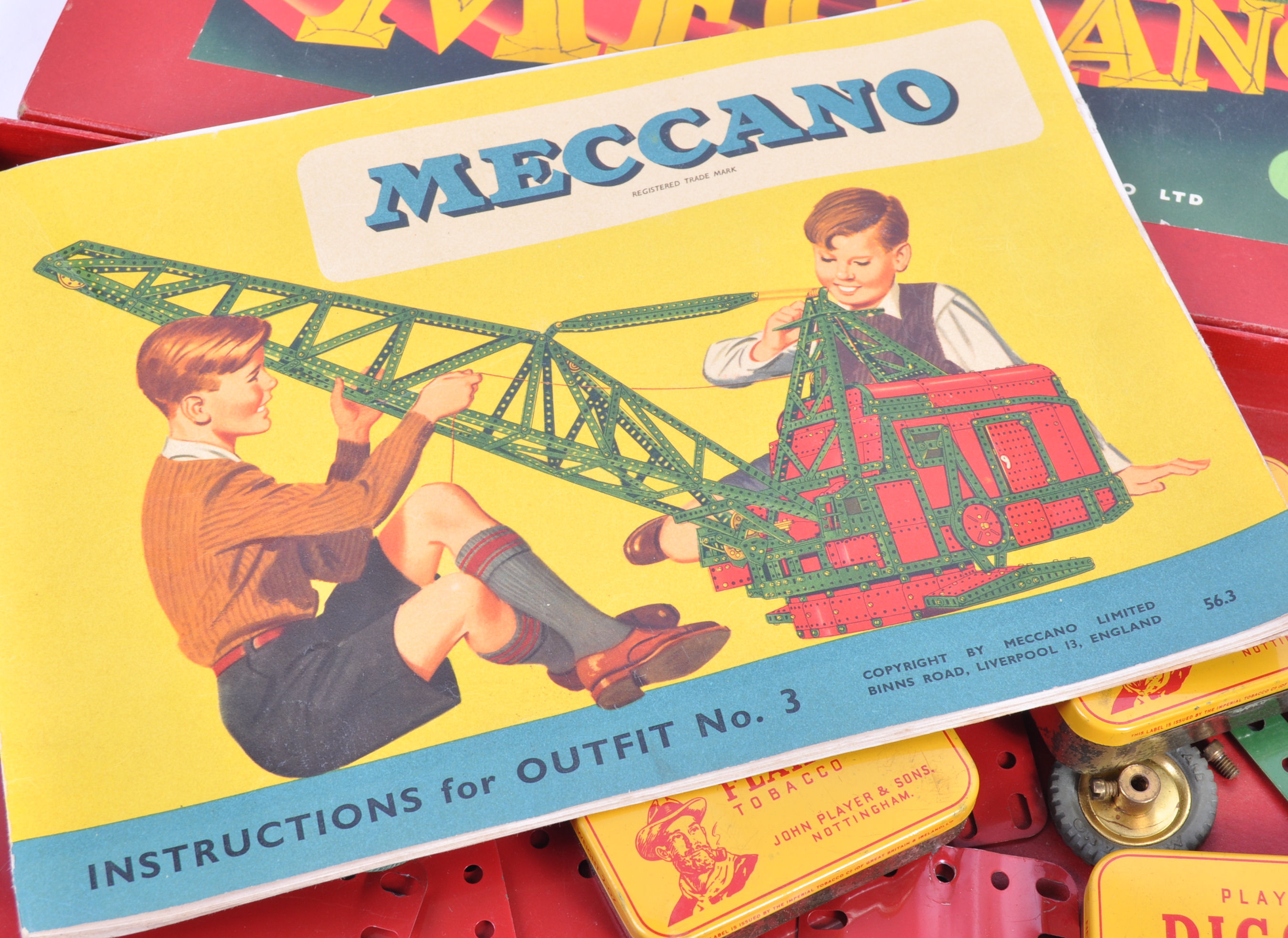 A vintage 1950's Meccano boxed set ' Outfit No. 3 '. Contents unchecked ...