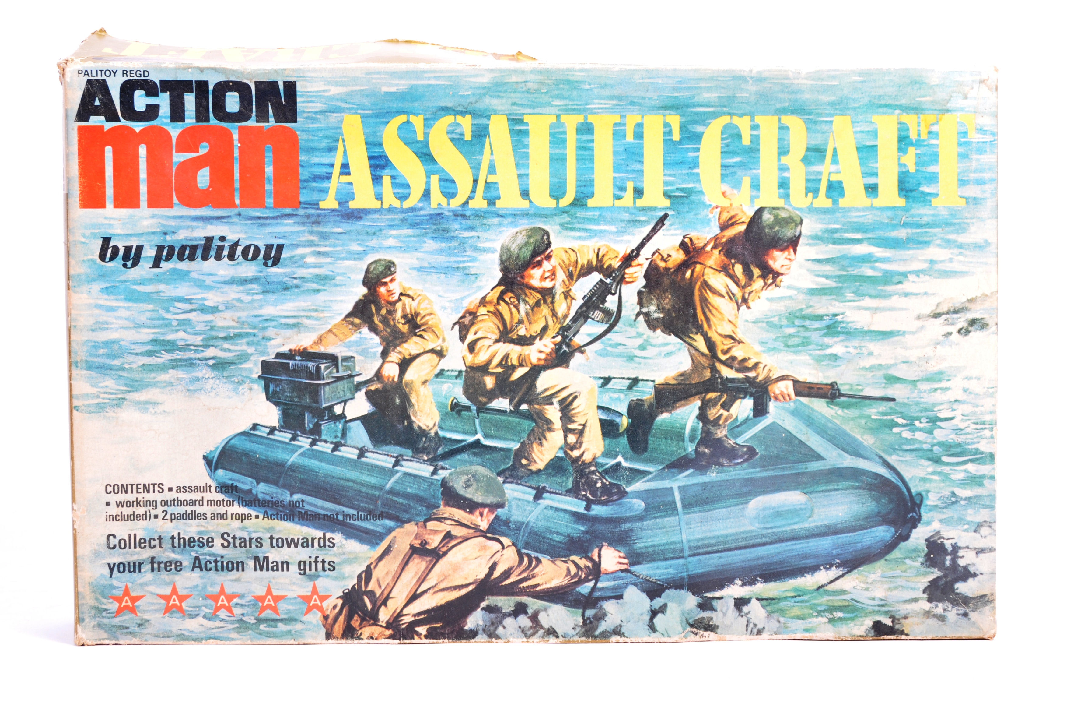 A vintage Palitoy made Action Man ' Assault Craft ' playset. Appears ...