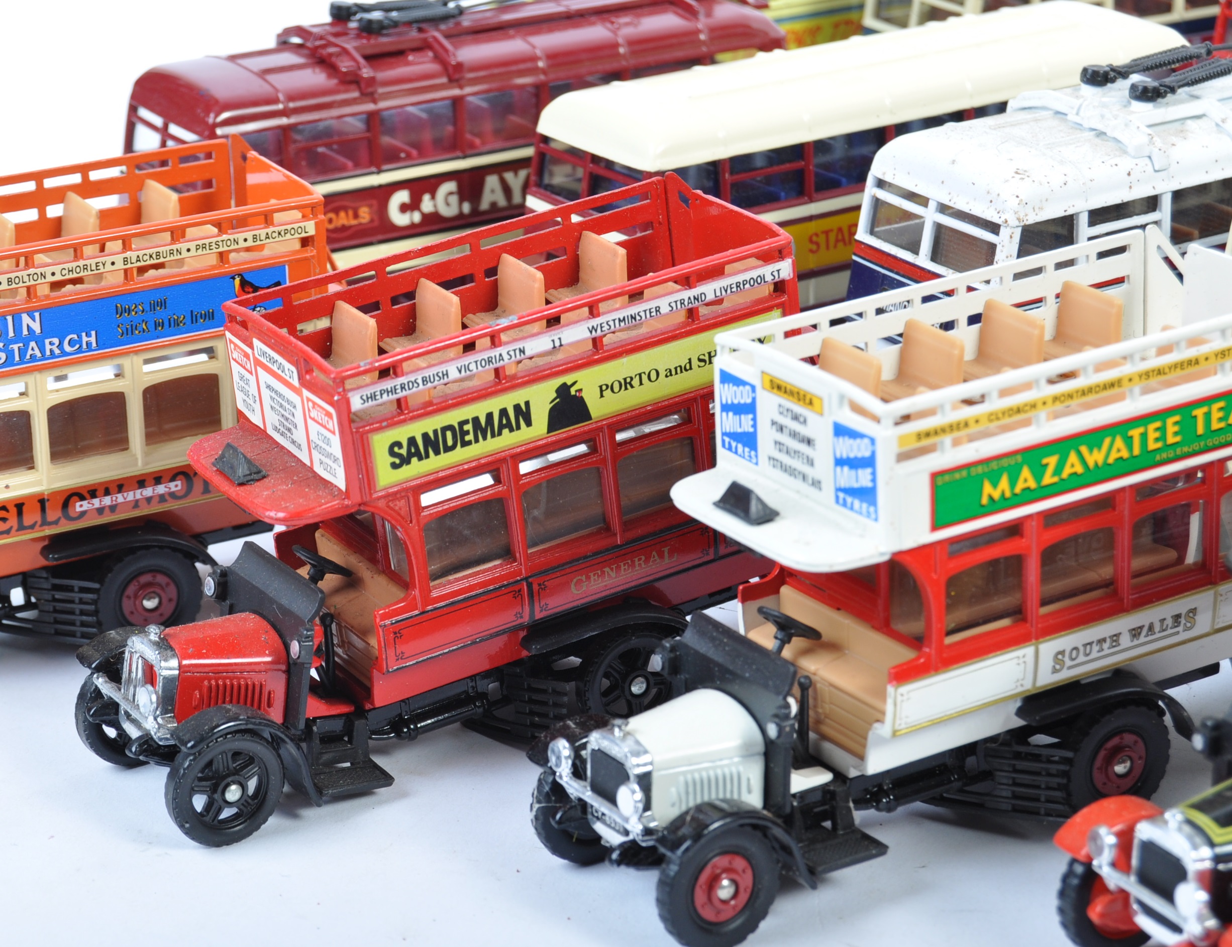 A large collection of original Corgi 1/50 scale 982diecast model buses ...
