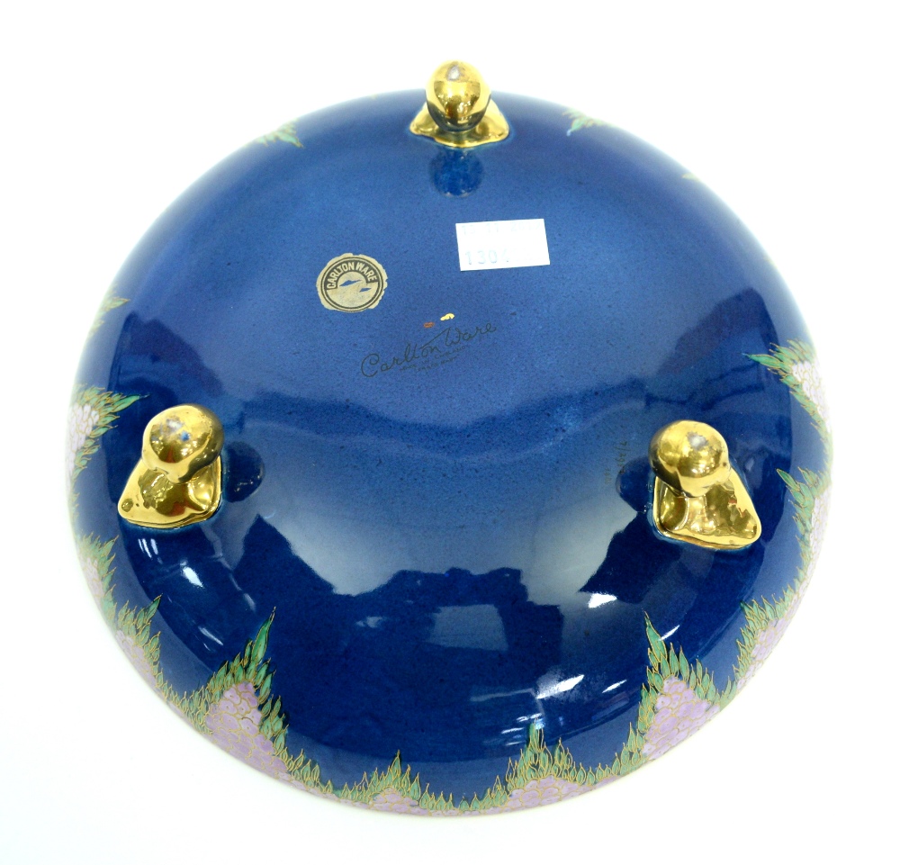 Carlton ware dish painted in enamels with gilt highlights, depicting ...