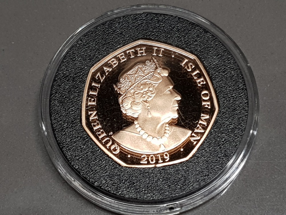 ISLE OF MAN 2019 PETER PAN GOLD PROOF 50P COIN HALF OZ IN PRESENTATION ...