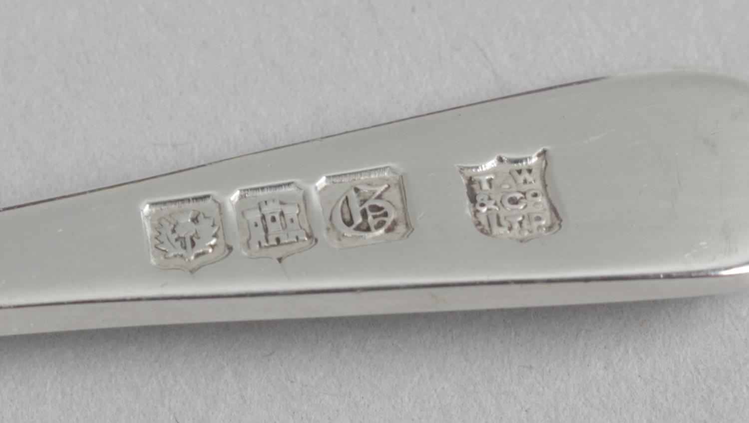 A mid-20th century cased set of six 'Silver Hallmarks' teaspoons, each ...