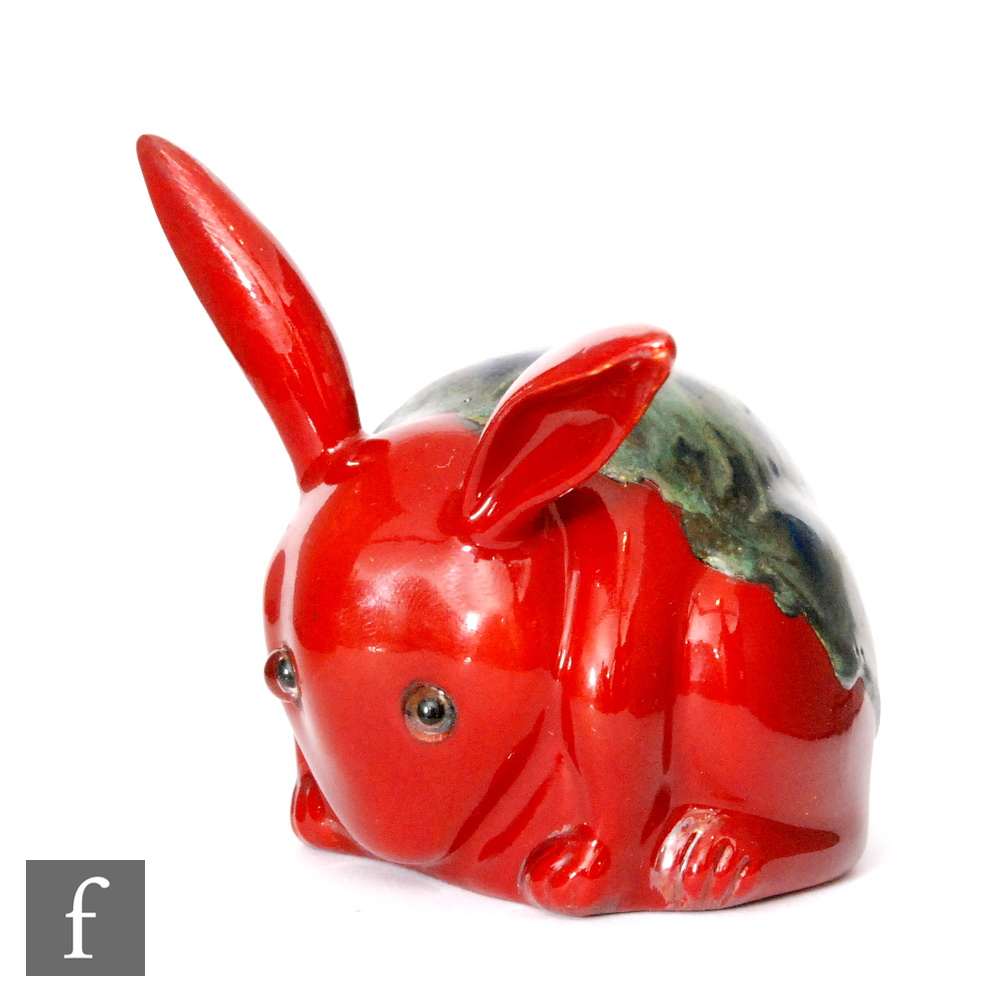 A Bernard Moore model of a plump rabbit with long ears, the whole ...