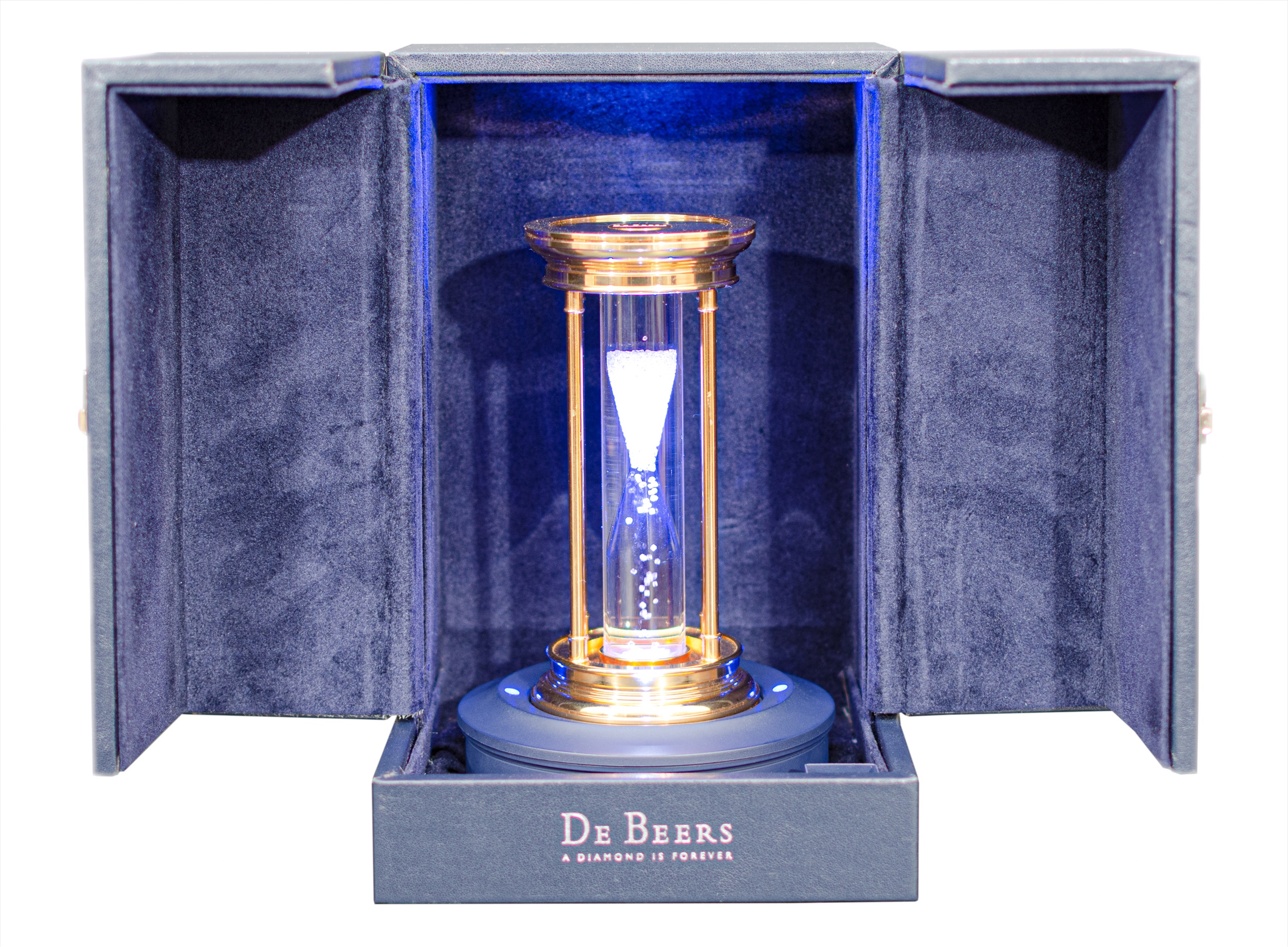 De Beers - A Diamond Hourglass containing a cascade of over 2000 ...