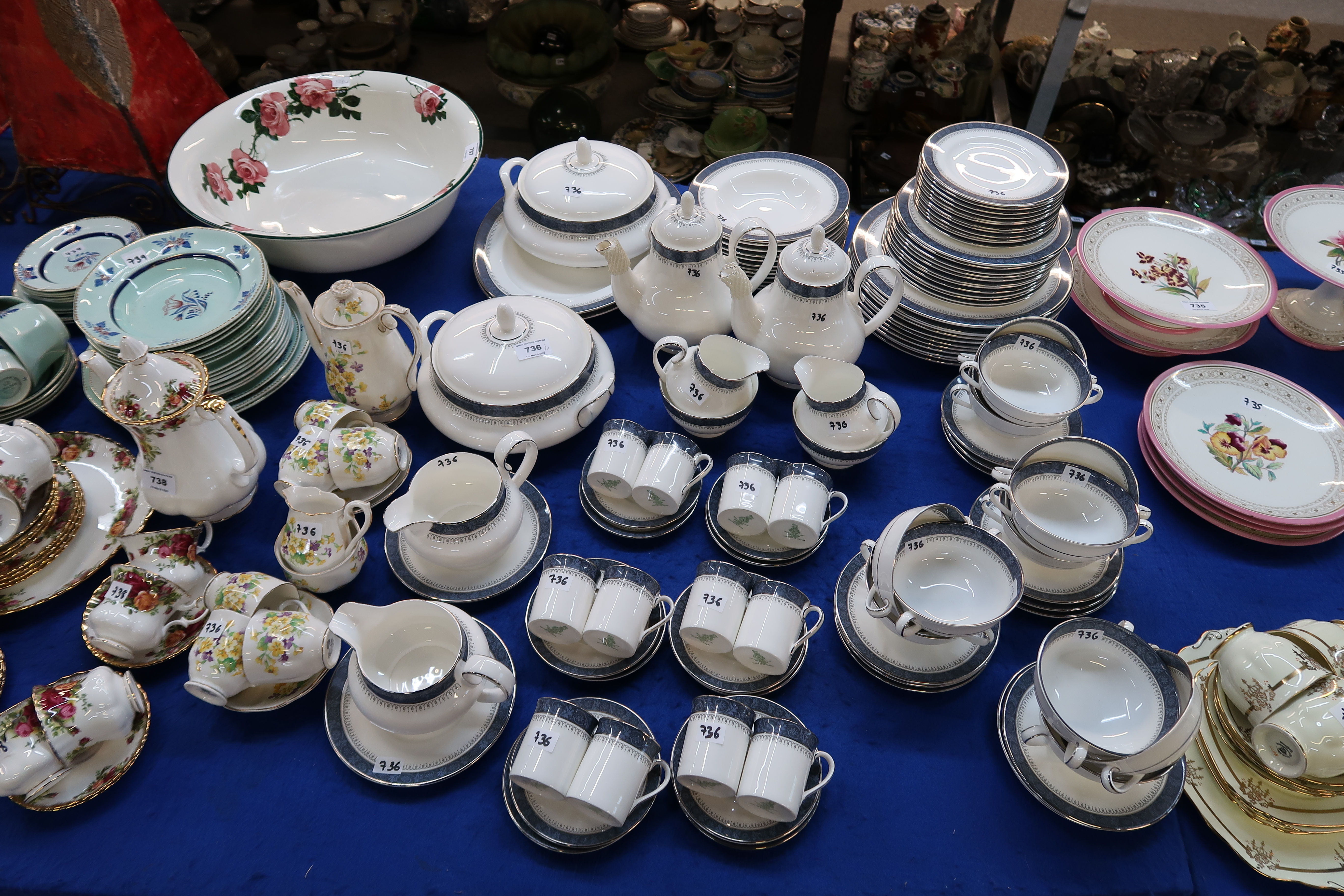 An extensive Royal Doulton Sherbrooke dinner service comprising eleven ...