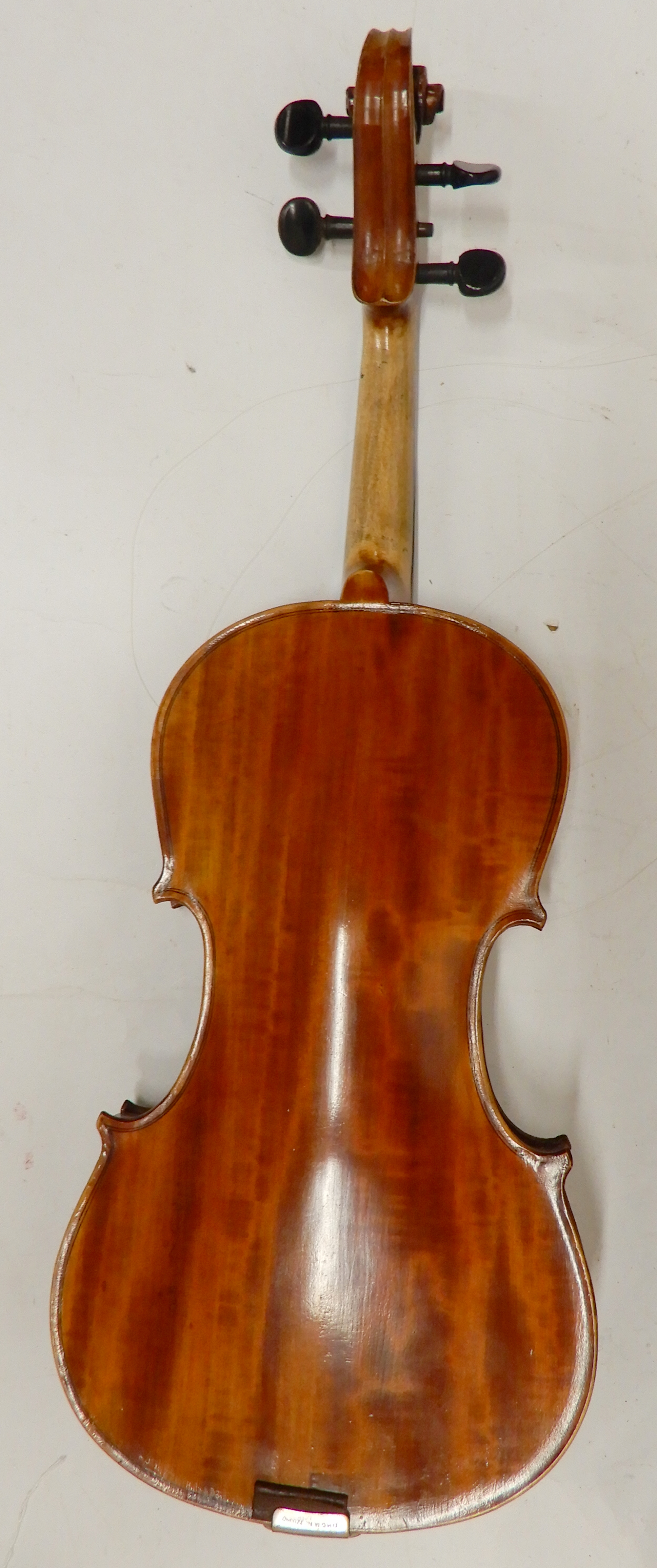 A two piece back violin 35.5cm with two bows Condition Report ...