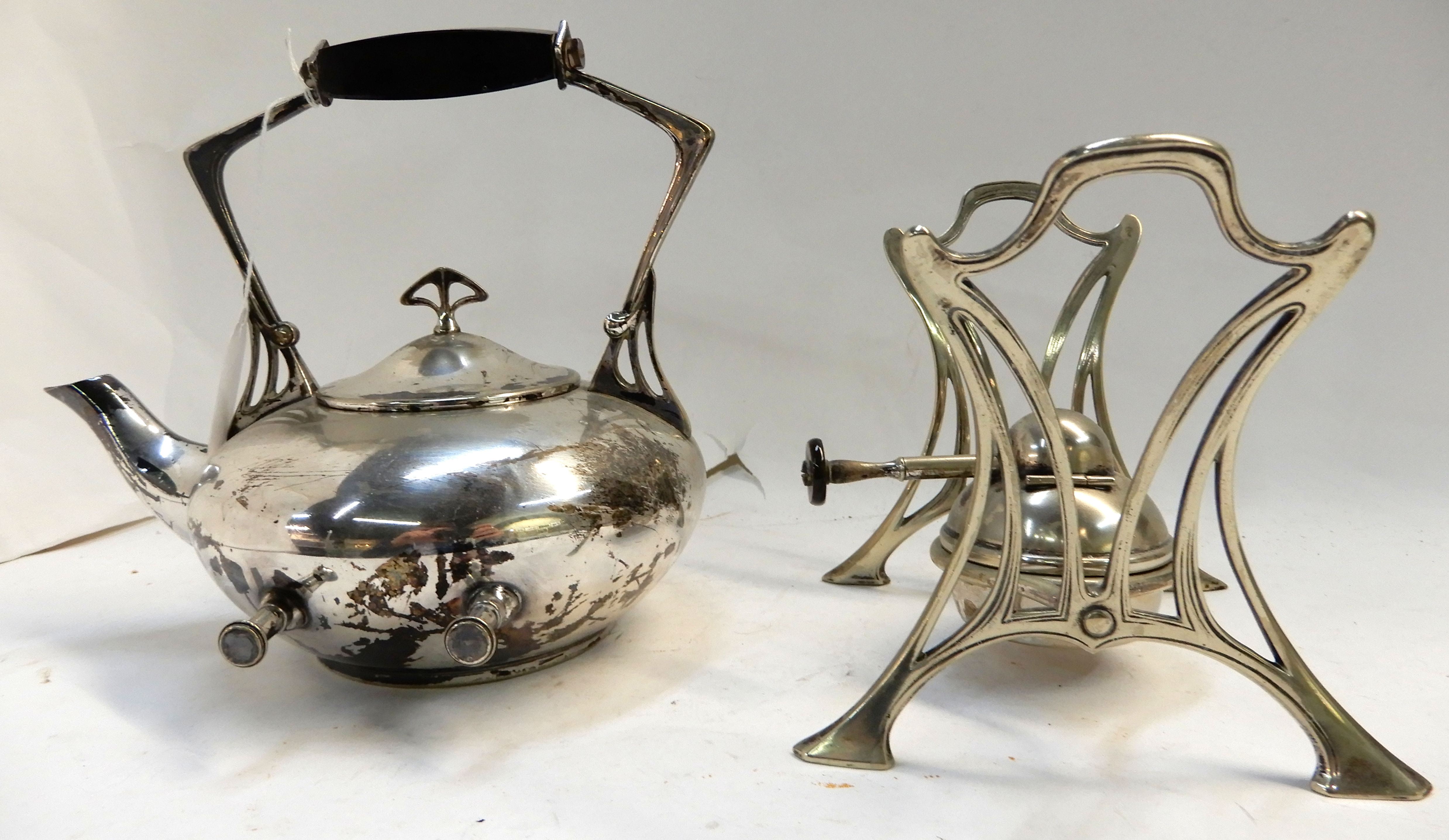 A WMF EPNS Arts & Crafts spirit kettle on stand Condition Report ...