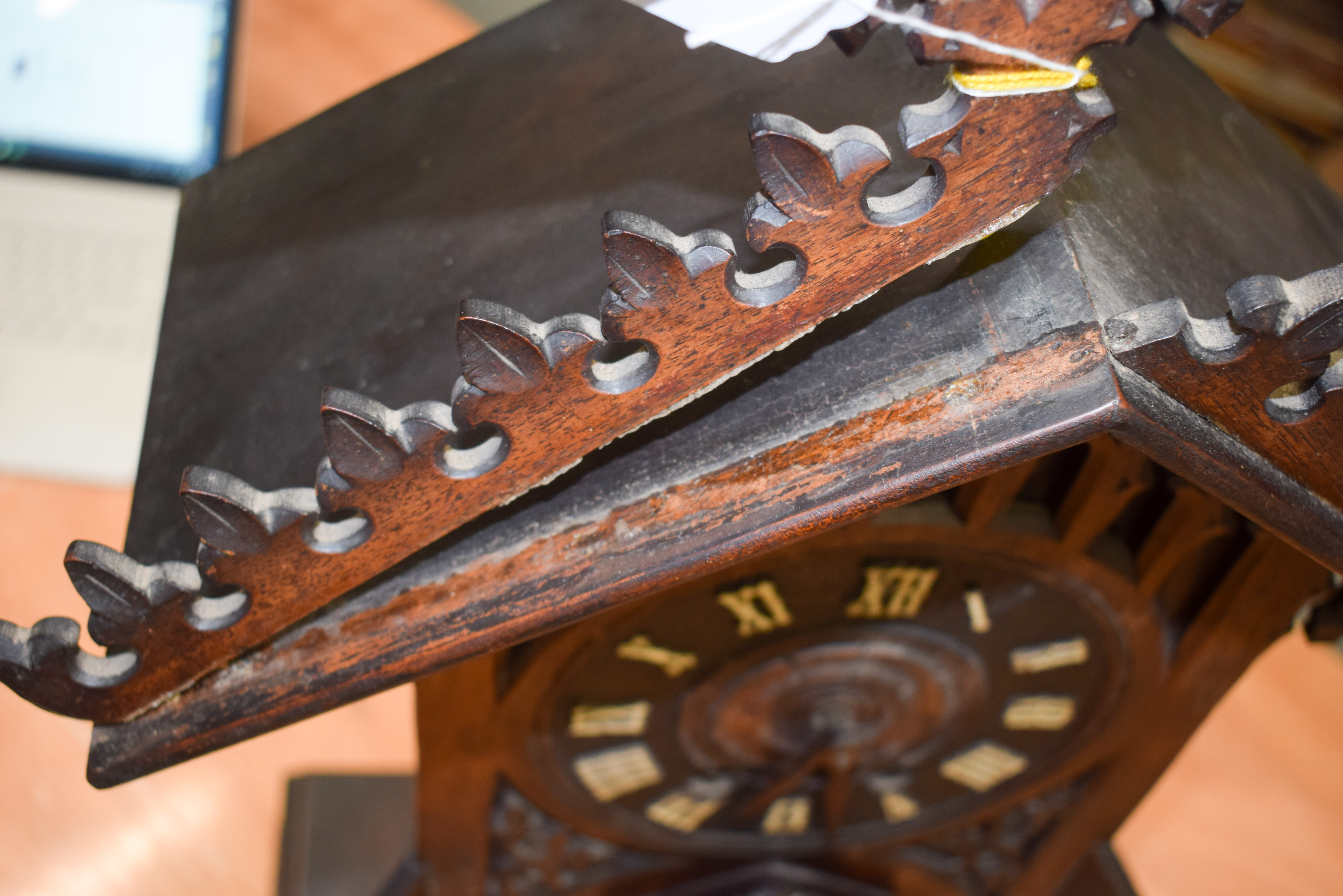 A LARGE ANTIQUE BAVARIAN BLACK FOREST TRUMPET MAN CUCKOO CLOCK modelled ...