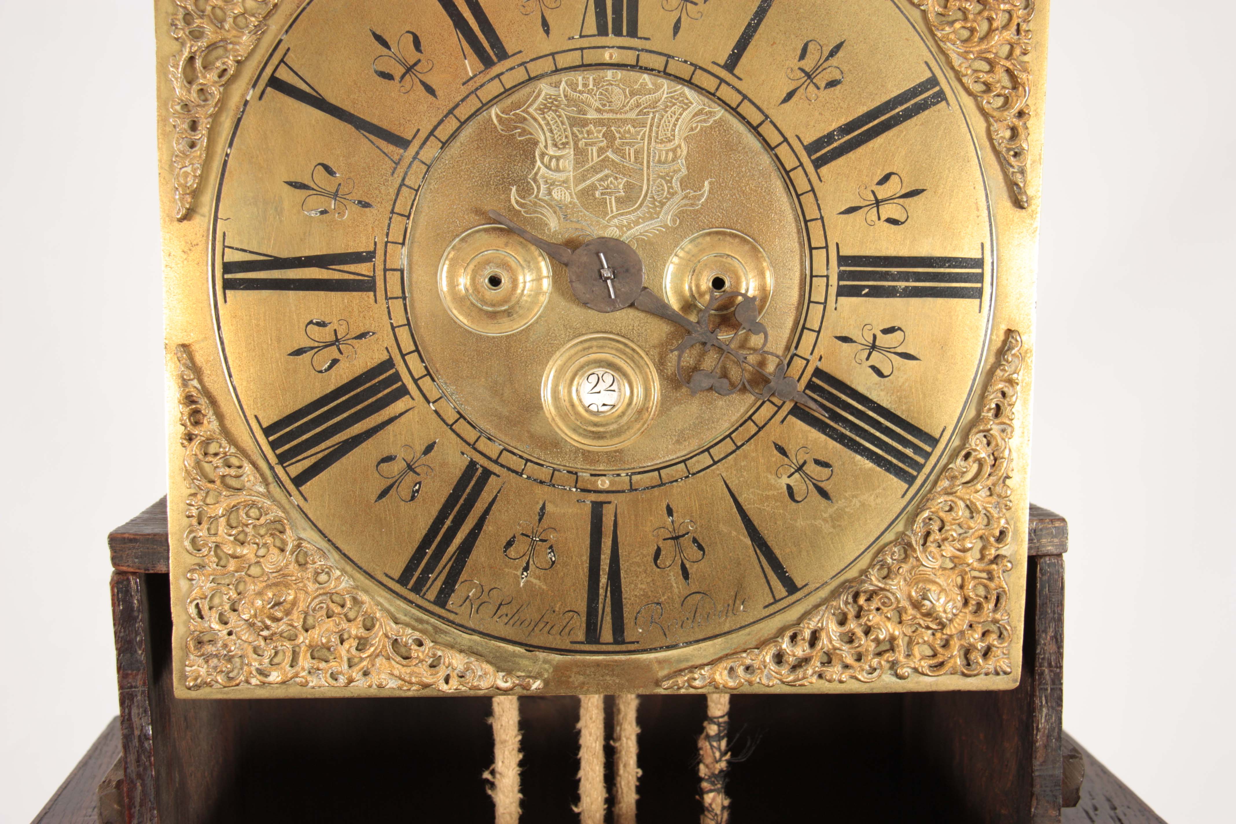 ROBERT SCHOFIELD, ROCHDALE A SMALL MID 18th CENTURY OAK LONGCASE CLOCK ...