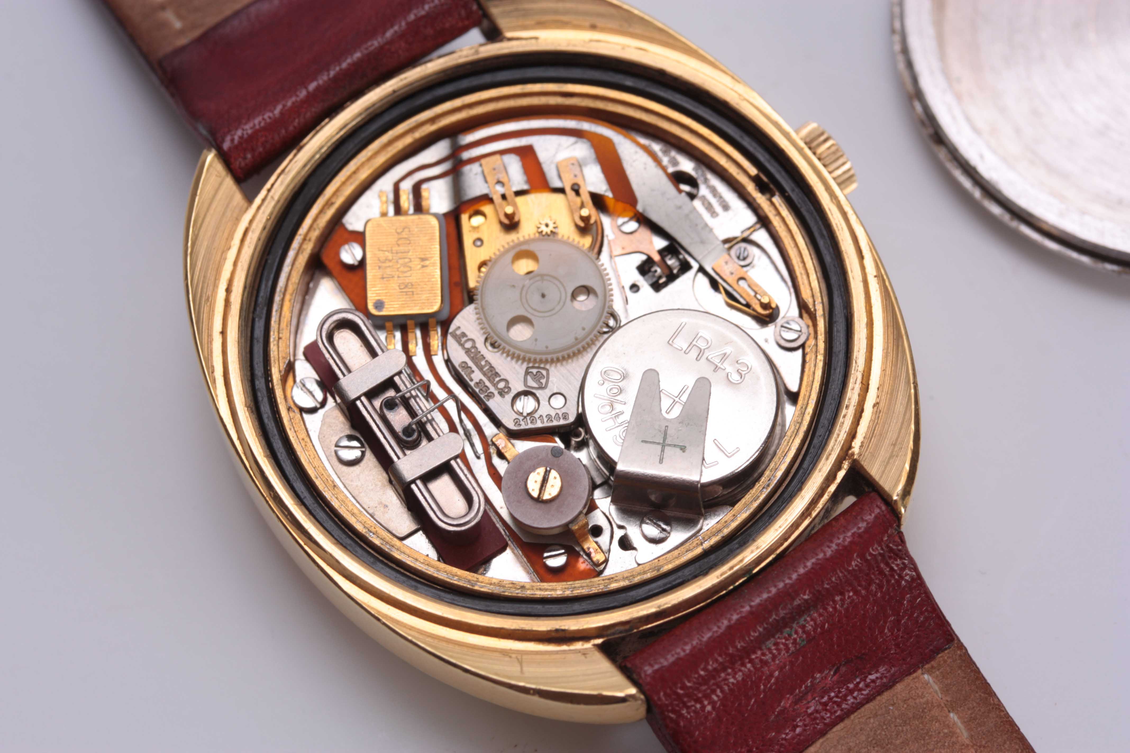 A 1970's JAEGER-LECOULTRE MASTER-QUARTZ WRIST WATCH on leather strap ...