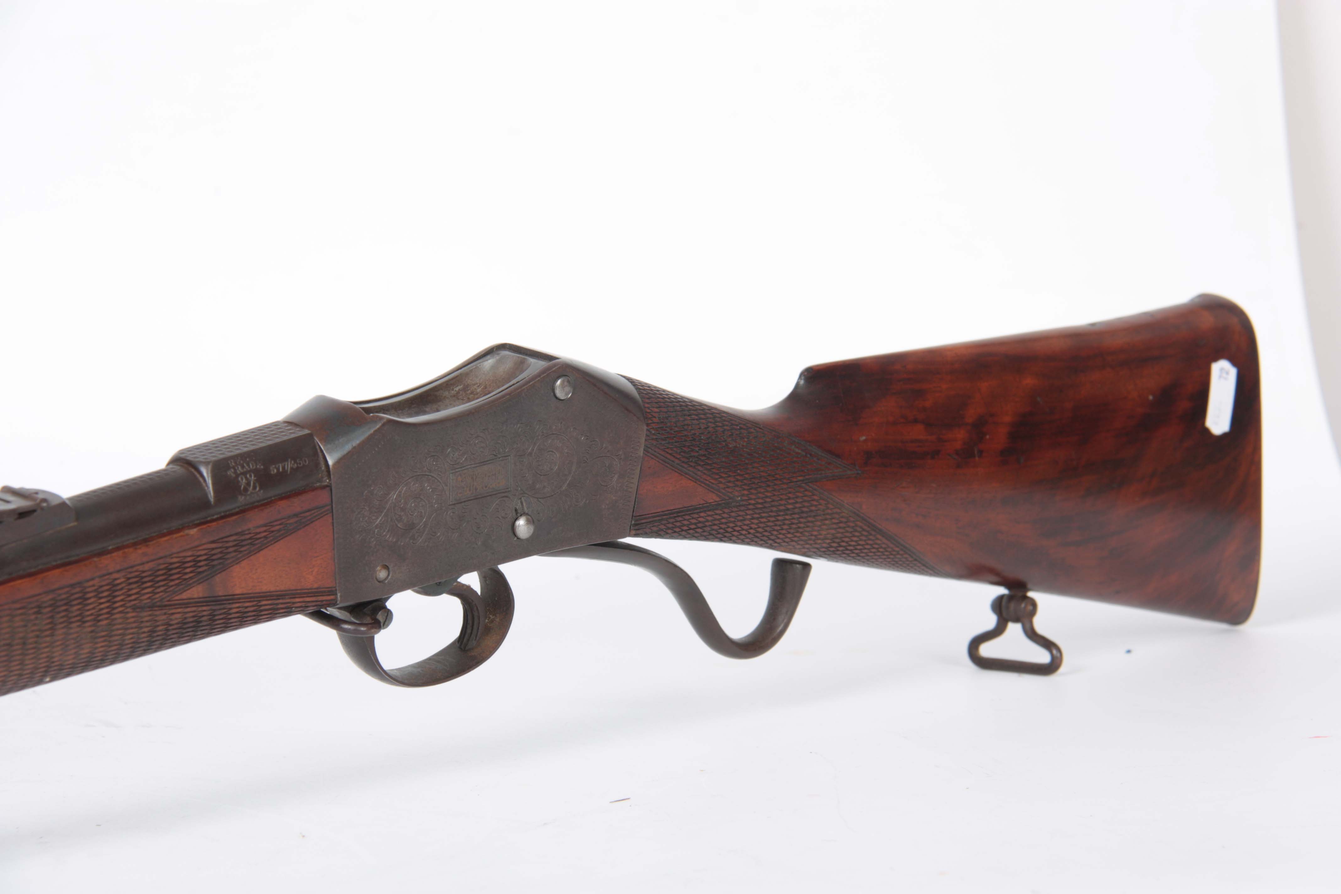 A LATE 19TH CENTURY ENGLISH MADE MARTINI HENRY ACTION CARBINE 577/450 ...