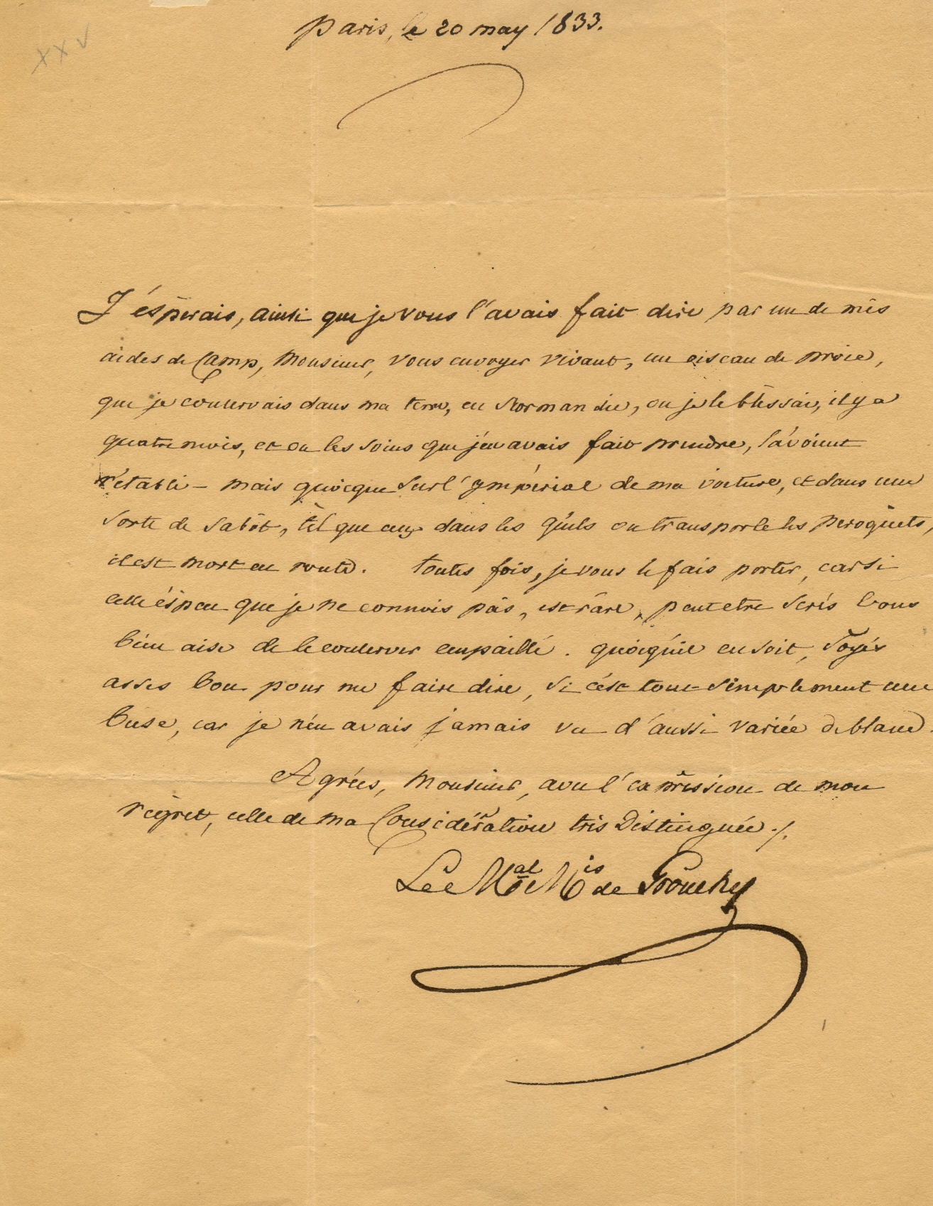 GROUCHY EMMANUEL DE: (1766-1847) Marshal of France. Marquis de Grouchy ...