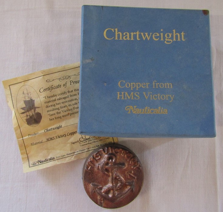 HMS Victory copper chart weight / paperweight D 6 cm