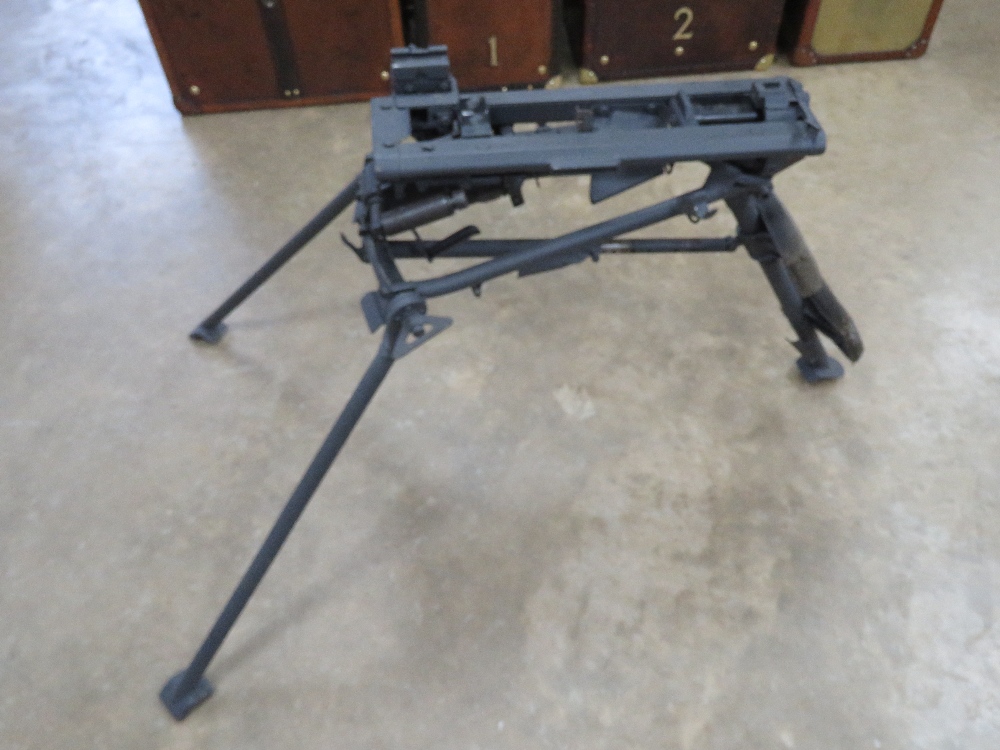 A WWII German MG42 Lafette tripod mount, with scope bracket.