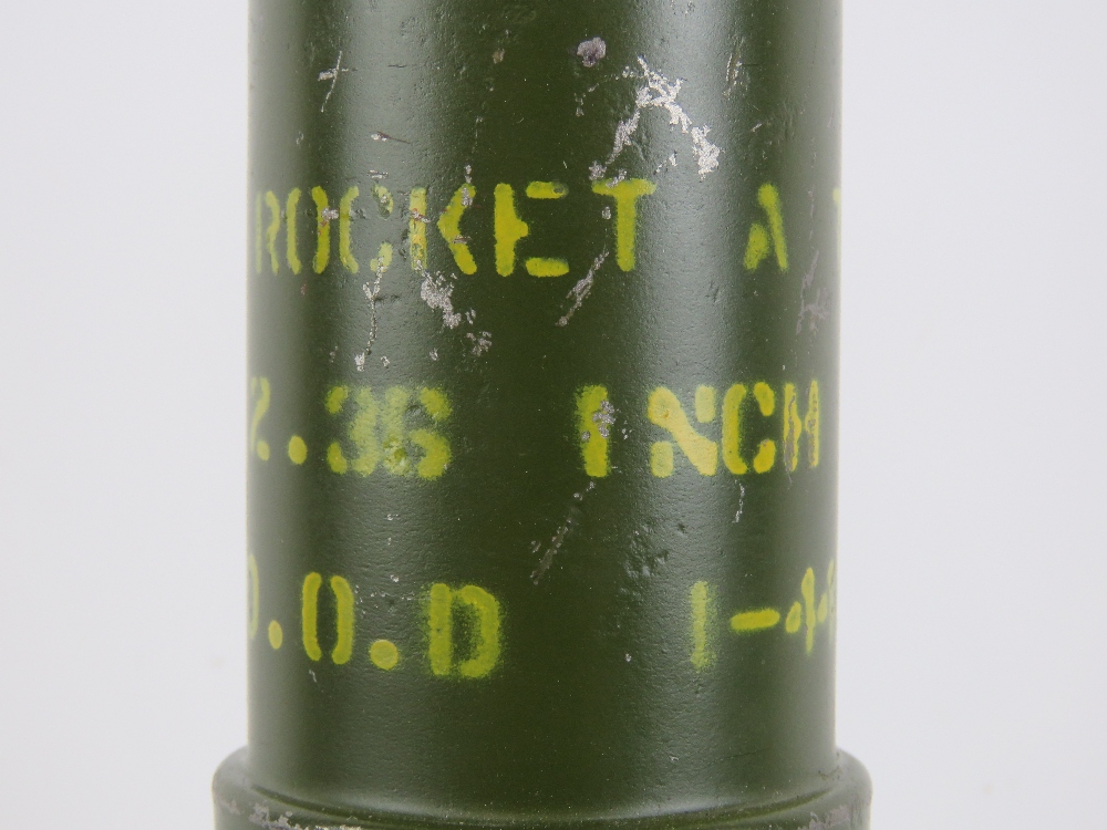 An inert US WWII 2.36 inch rocket, dated 1944.