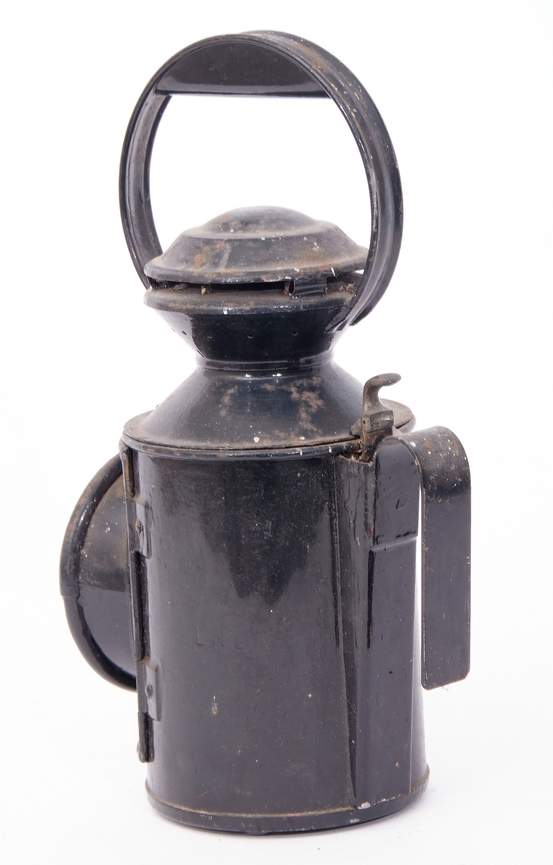 Railway Lamps: Black 3-aspect BR lamp 30cm high. Fittings complete ...