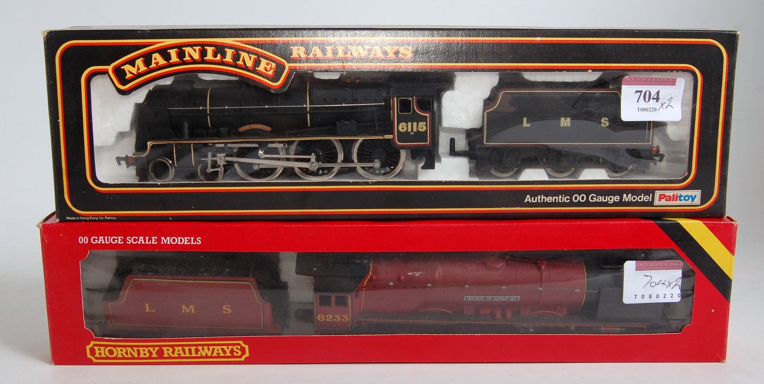 Two locos and tenders: Mainline 4-6-0 rebuilt Royal Scot LMS black 6115 ...